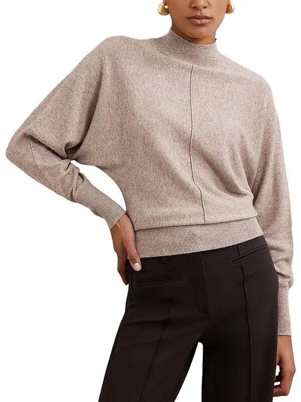 REISS Susie Funnel Neck Sweater - Neutral