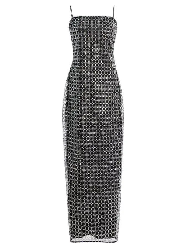 ROTATE BY BIRGER CHRISTENSEN Beaded Maxi Slip Dress - Black