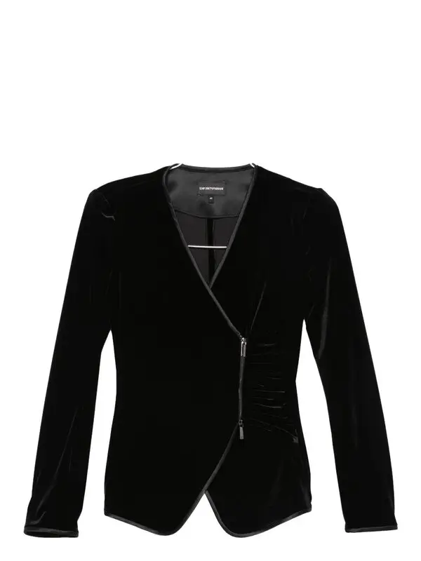 Emporio Armani Velvet Blazer Jacket - Black