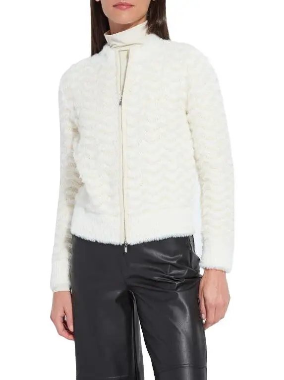 Lyssé Ivanna Faux Fur Bomber Jacket - Snow White
