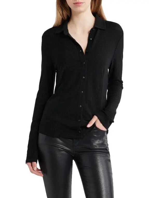 Rag & Bone Metallic Button-up Shirt - Black