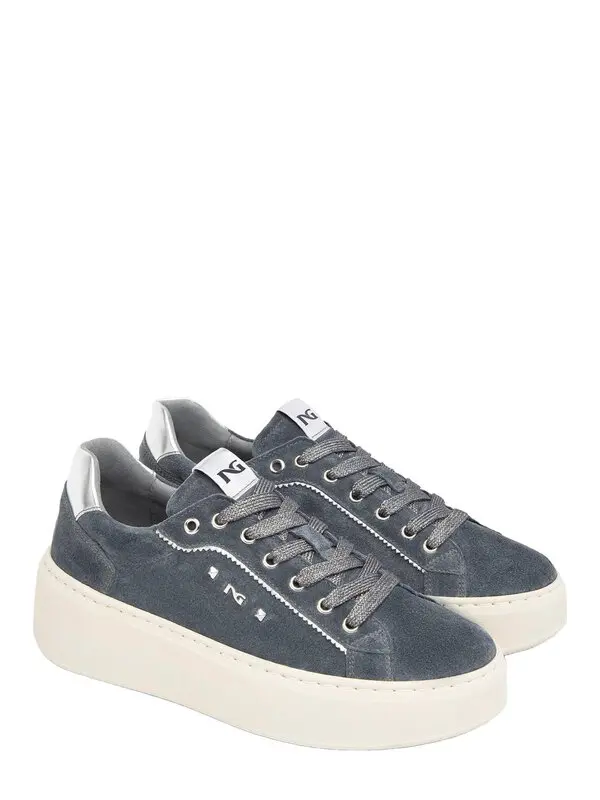 NEROGIARDINI Platform Suede Sneakers - Denim