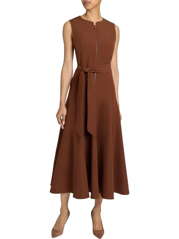 Santorelli Sunny Sleeveless Midi Dress - Dark Chestnut