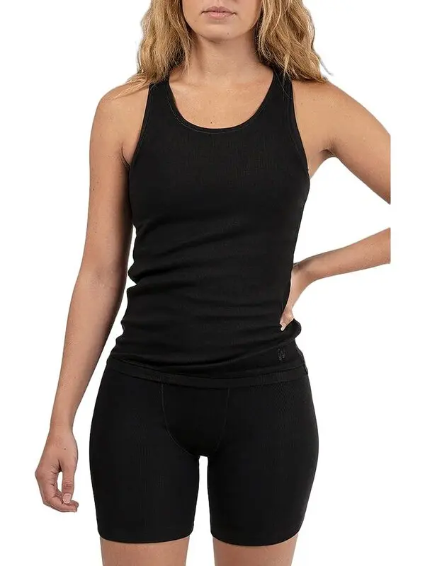 WOXER Pima Cotton Blend Rib Tank - Black