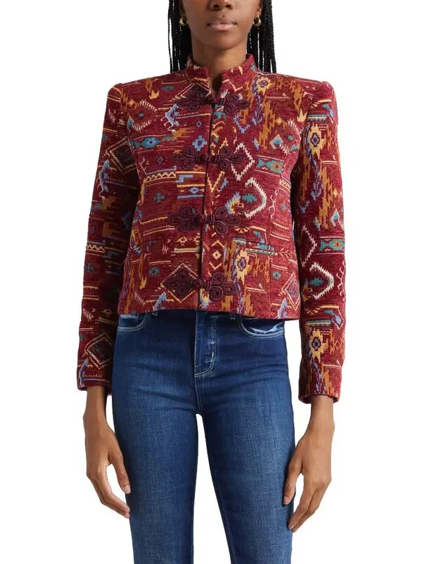 L'Agence Asha Tapestry Jacquard Jacket - Geometric Tapestry