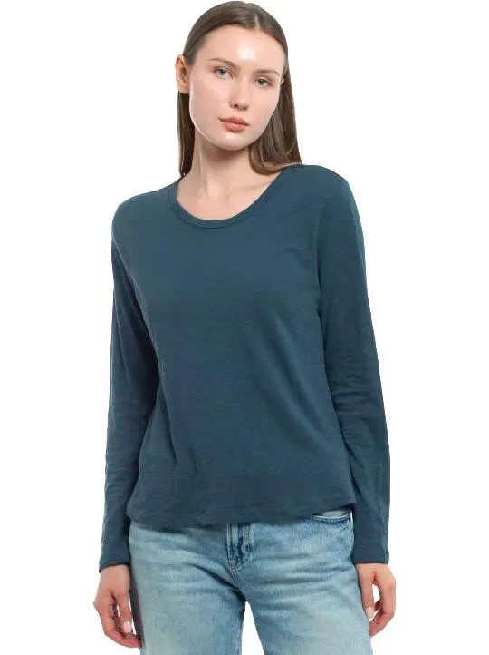 WILT CLOTHING Baby Fit Long Sleeve Shrunken Crew Top - Legion Blue