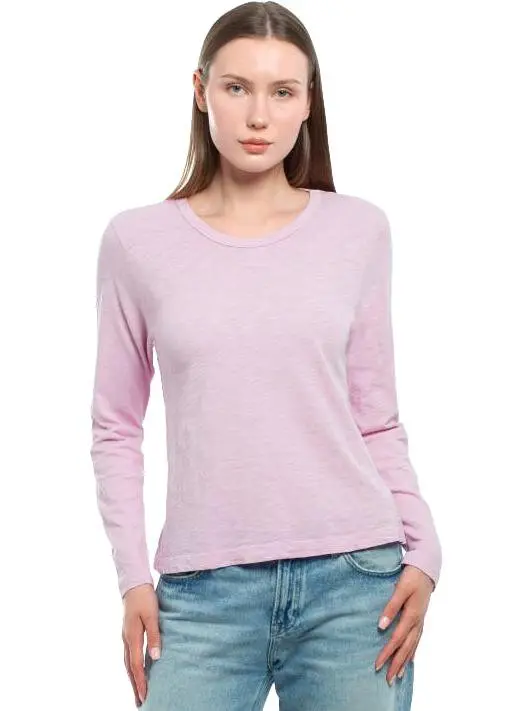 WILT CLOTHING Baby Fit Long Sleeve Shrunken Crew Top - Mauve Mist