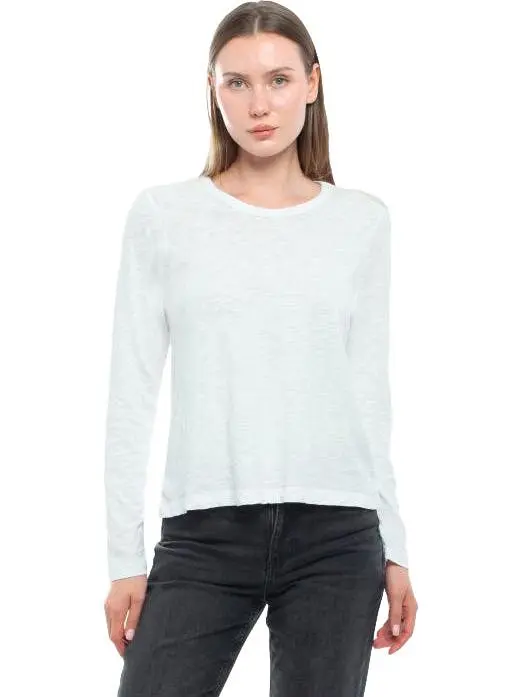 WILT CLOTHING Baby Fit Long Sleeve Shrunken Crew Top - White