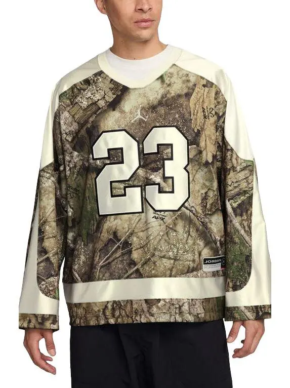 JORDAN Realtree® Camo Brooklyn Fleece Hockey Jersey - Medium Olive/sail/sail