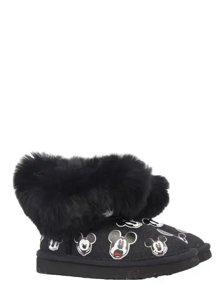 MASTER OF ARTS Faux Fur Mickey Boots - Black