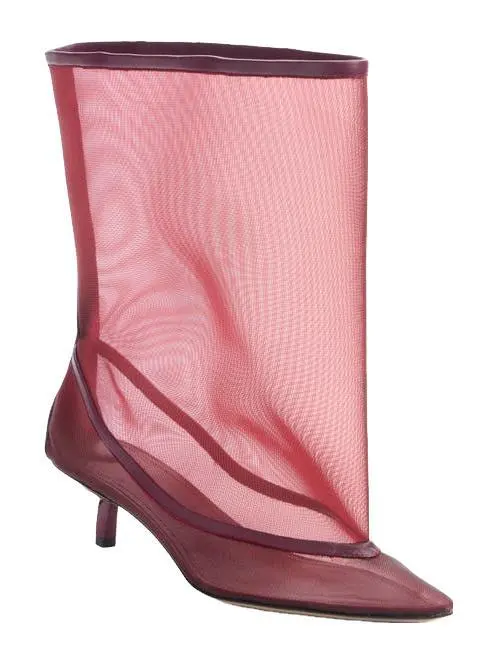 Jacquemus Les Bottes Tourni Short Mesh Bootie Pump - Burgundy