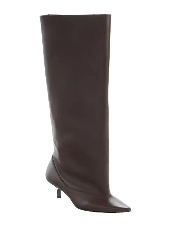 Jacquemus Les Bottes Tourni Leather Bootie - Dark Brown 880