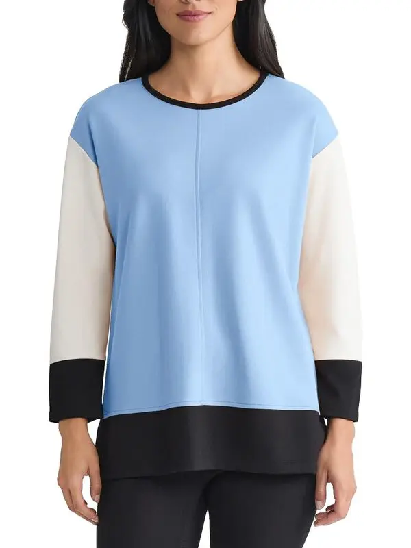 Jones New York Colorblock Tunic - Chintz Blue Multi