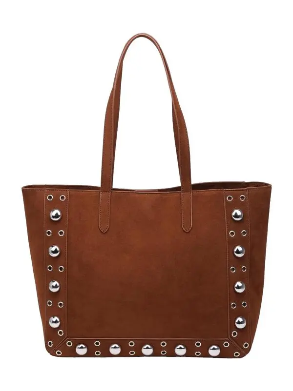 MODA LUXE Karli Studded Tote - Cognac
