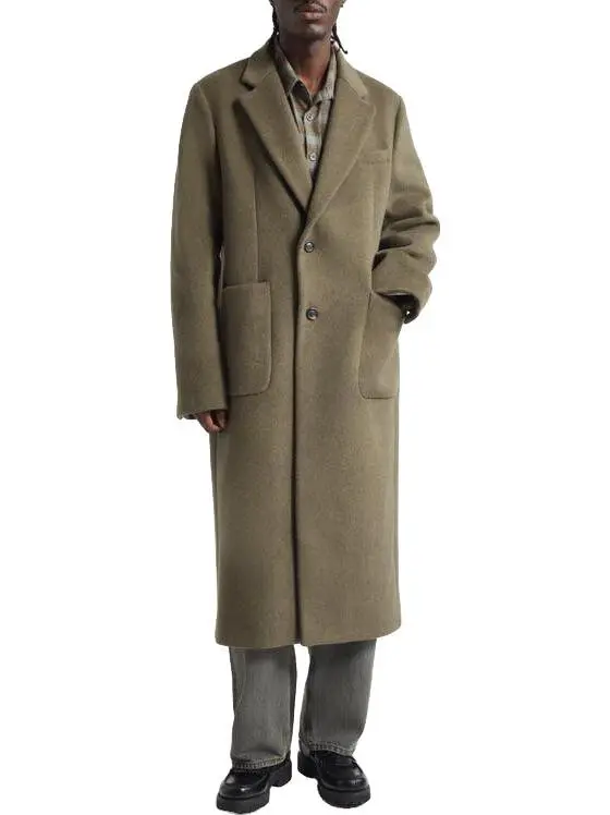 Our Legacy Robe Wool Blend Overcoat - Distruptive Moss Kilo Melton