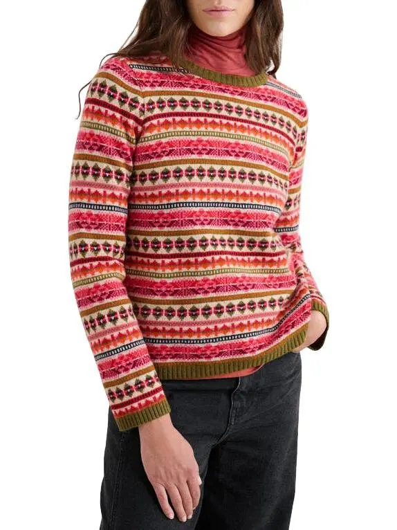 SEASALT CORNWALL Percella Cove Fair Isle Merino Wool Blend Sweater - Knit Scillia Aran Multi