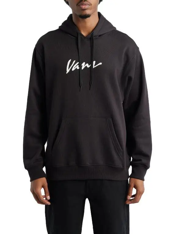 VANS Scripted Logo Fleece Pullover Hoodie - Black