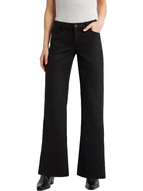 HIDDEN JEANS Faux Suede Flare Leg Trousers - Black