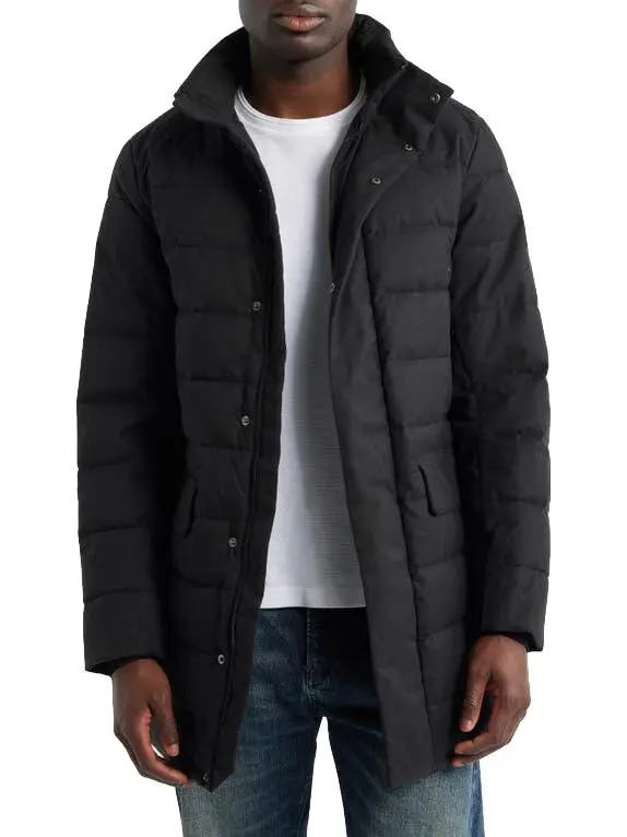 SAVE THE DUCK Gordon Puffer Jacket With Stowaway Hood - Black Melange