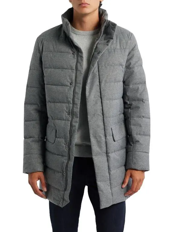 SAVE THE DUCK Gordon Puffer Jacket With Stowaway Hood - Mid Grey Melange