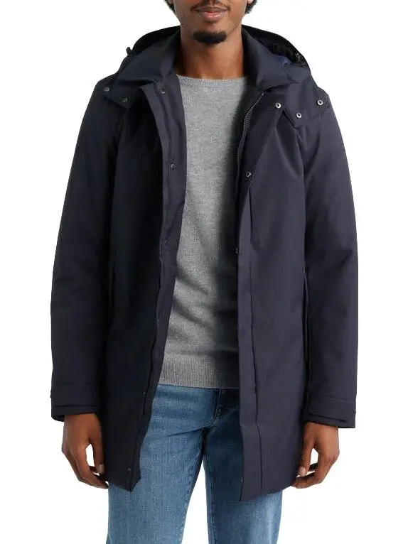 SAVE THE DUCK Sid Twill Jacket With Removable Hood - Blue Black