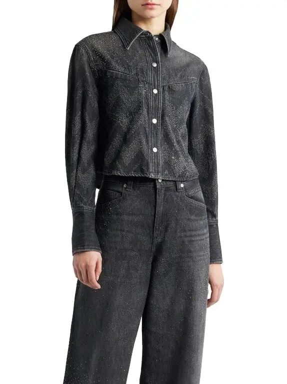 Hugo Boss Crop Denim Jacket - Black
