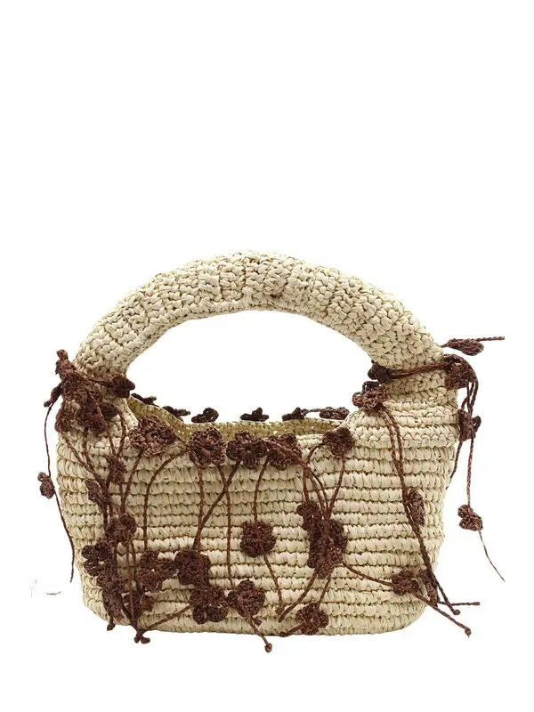 AMAZÓNICA Kuro Toquilla Straw Handbag - Beige/brown Floral