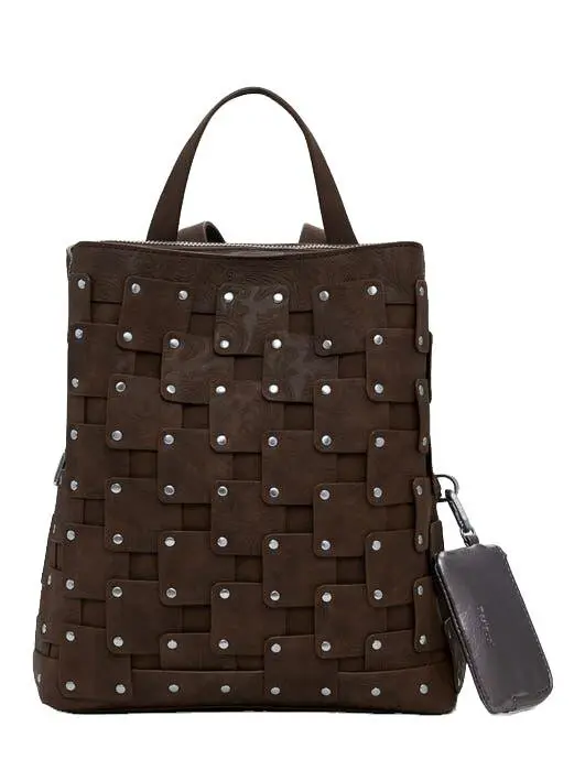 Desigual Faux Leather Backpack - Dark Brown