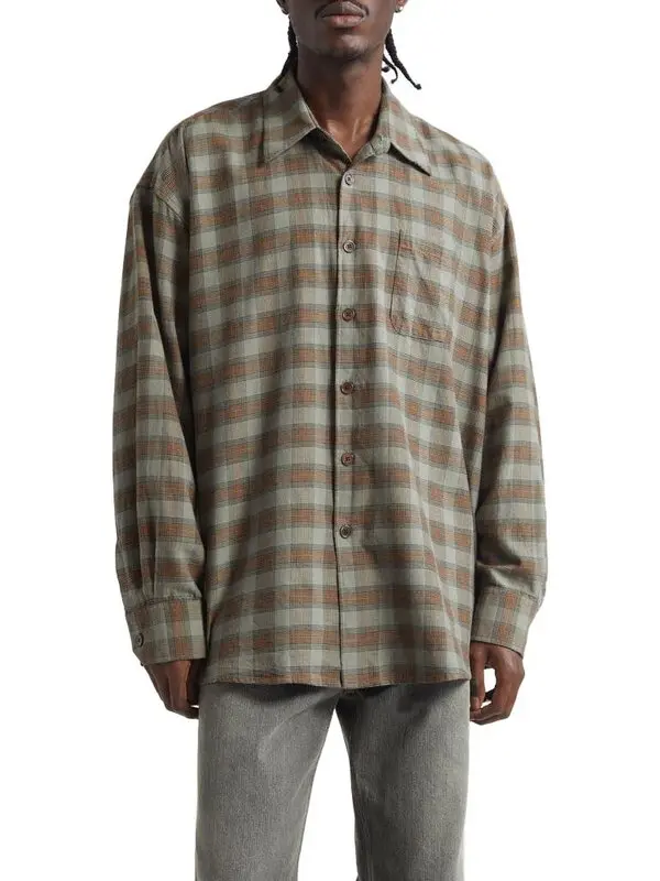 Our Legacy Borrowed Check Flannel Button-up Shirt - Iowa Flannel Check