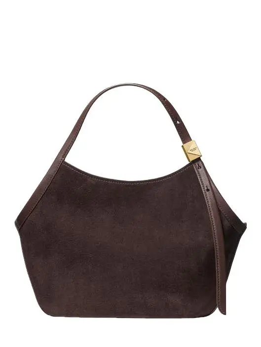 Kate Spade New York Small Deco Suede Tulip Tote - Hot Fudge