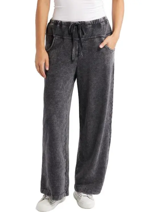 CITY BLUES Drop Waist Lounge Pants - Black