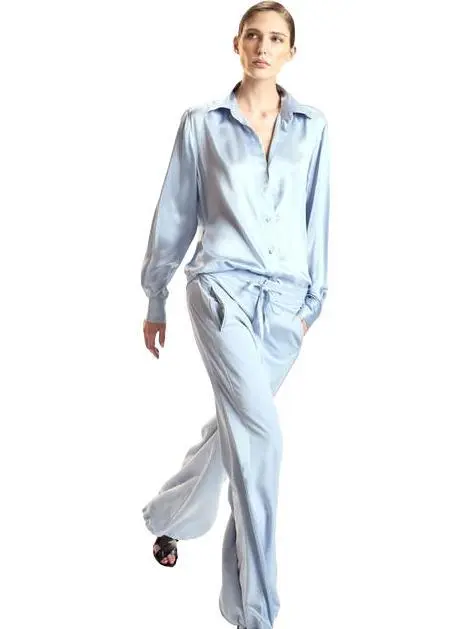 Cynthia Rowley Silk Classic Shirt - Blue