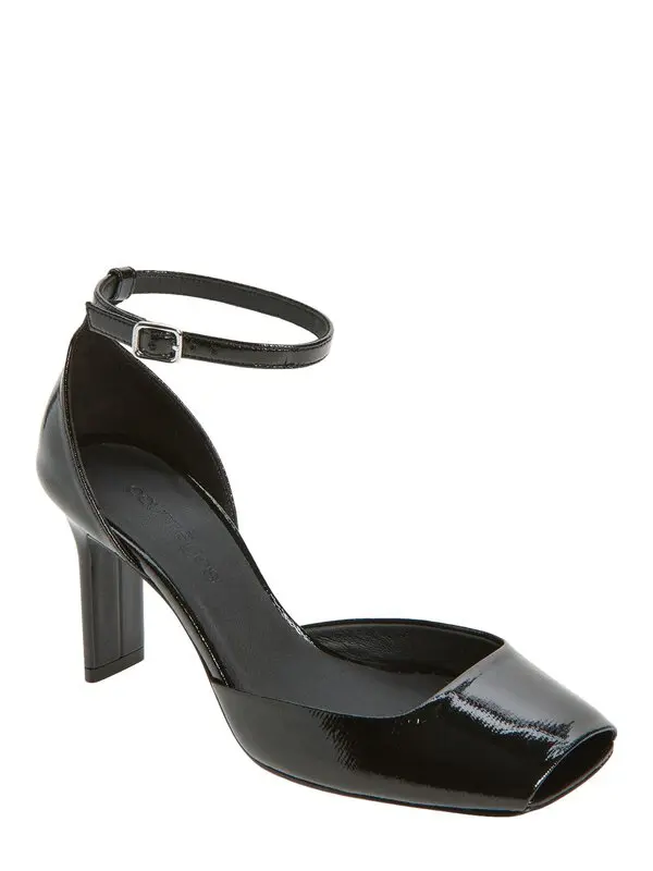 COURREGES Peep Toe D'orsay Pumps - Black
