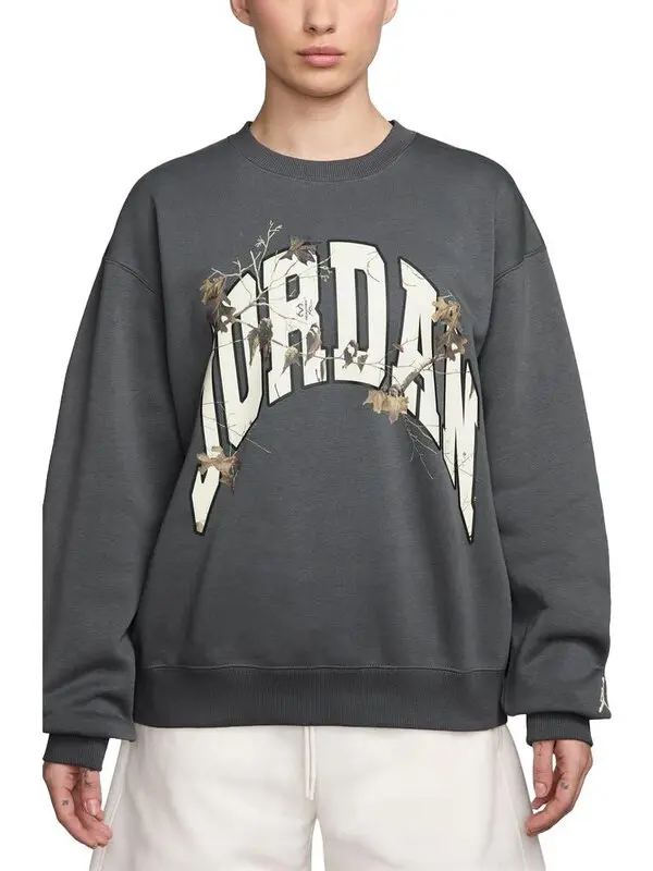 JORDAN X Realtree Brooklyn Fleece Graphic Crewneck Sweatshirt - Iron Grey/sail