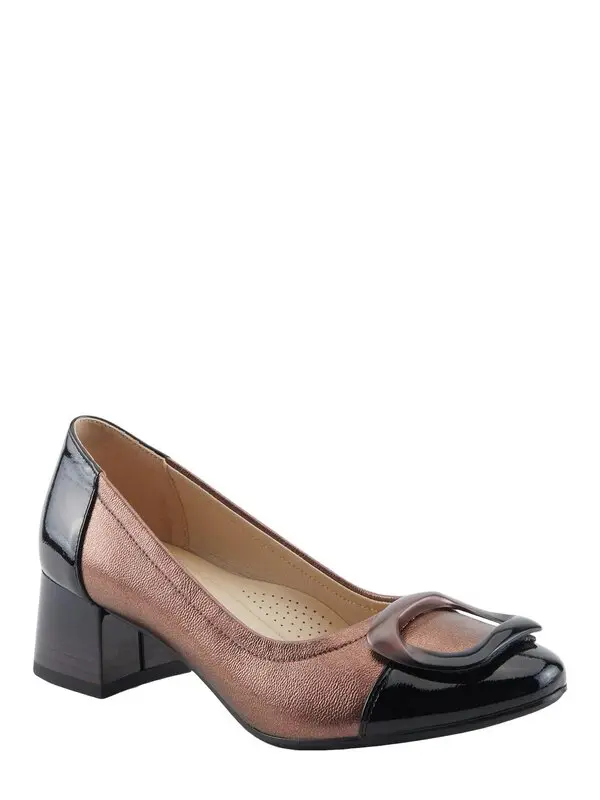 SPRING STEP SHOES Two-tone Cap Toe Pumps - Copper Metallic