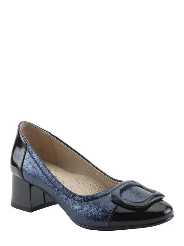 SPRING STEP SHOES Two-tone Cap Toe Pumps - Navy Metallic