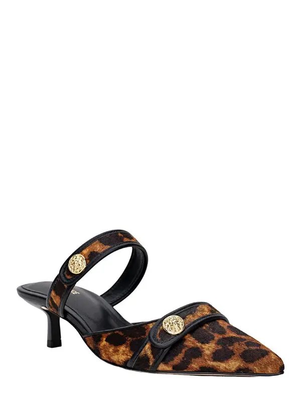 L'Agence Gilliane Ii Mary Jane Mules - Leopard Hair Calf