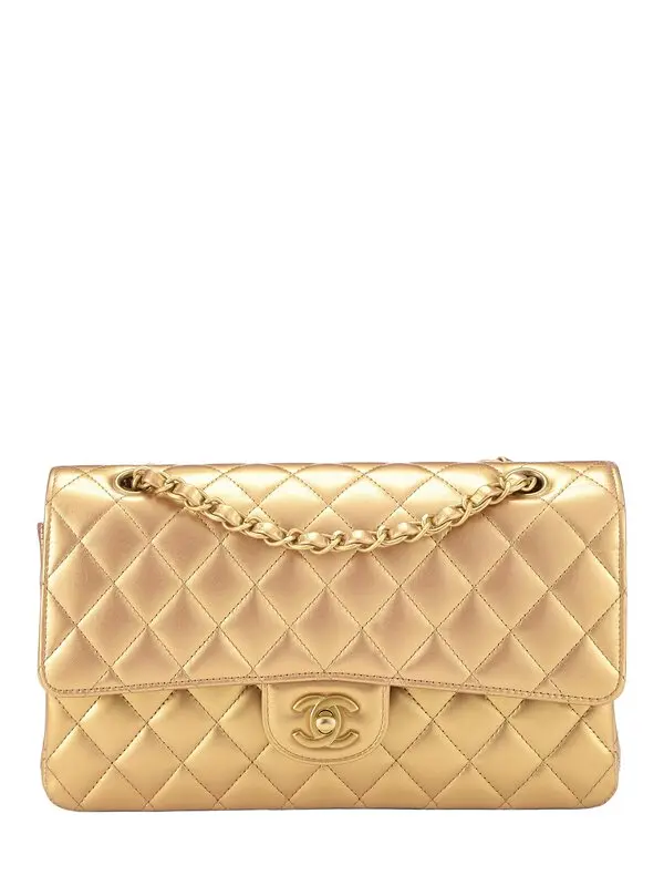 Chanel Iridescent Quilted Classic Double Flap Medium - Gold