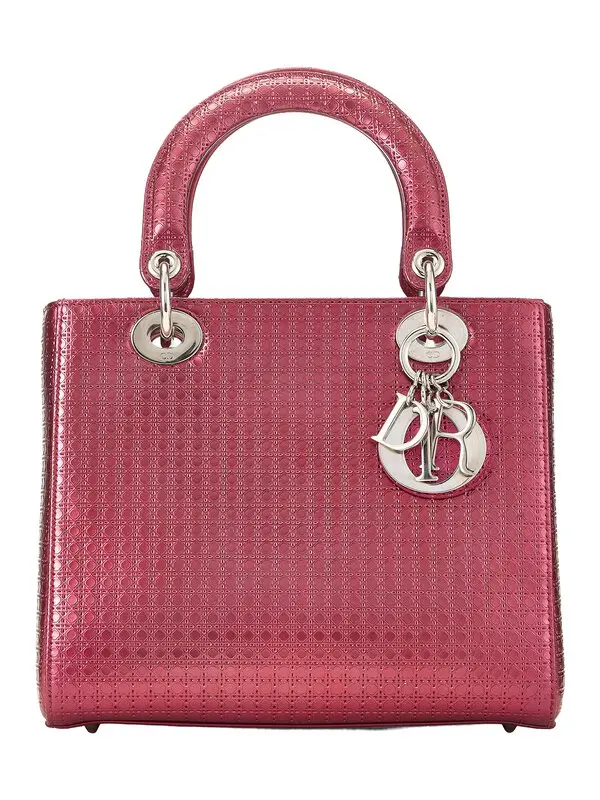 Dior Micro Cannage Quilted Calfskin Lady - Red
