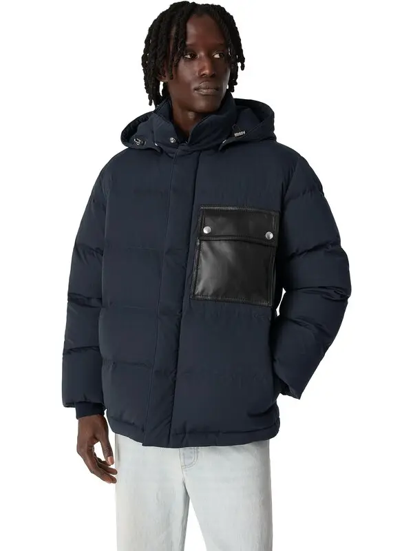 Bottega Veneta Tech Cotton Puffer Jacket - Midnight Blue