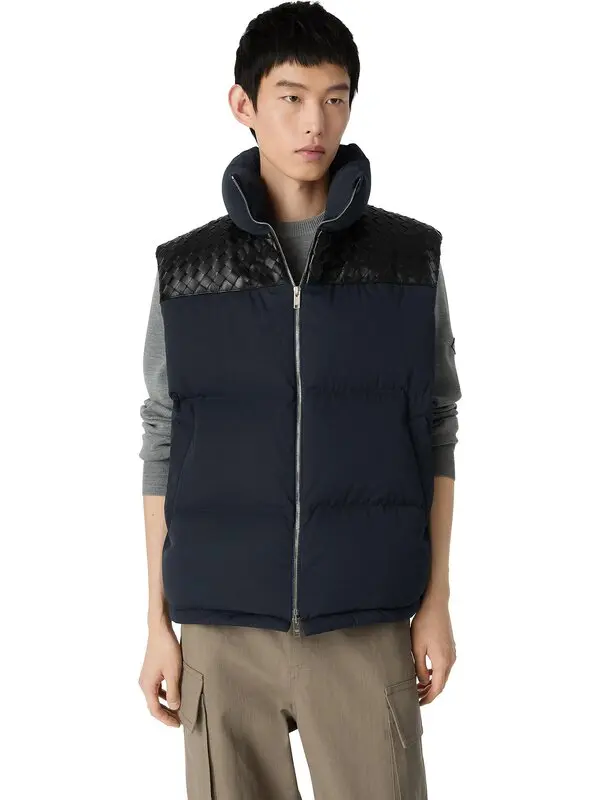 Bottega Veneta Tech Nylon Puffer Gilet - Midnight Blue