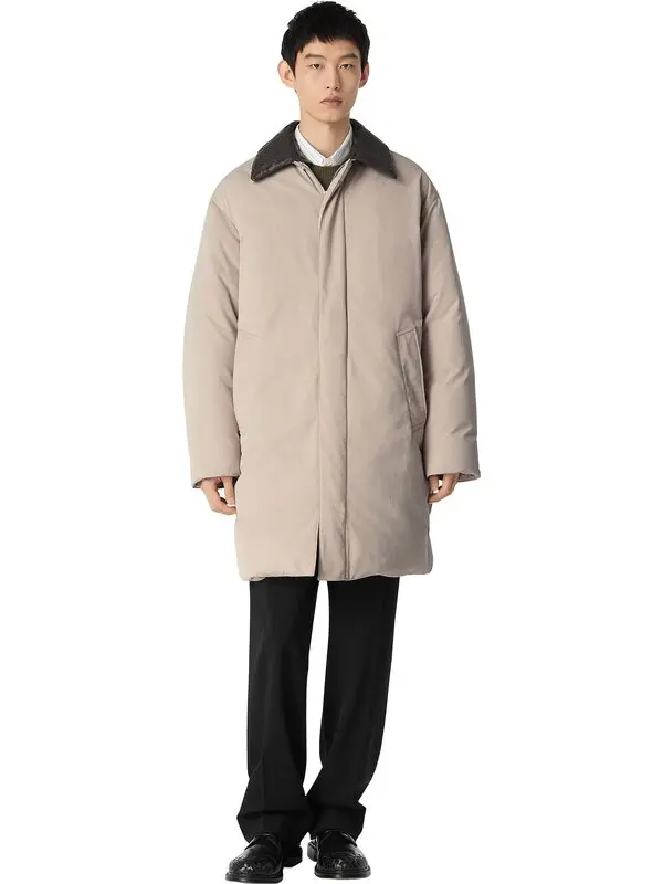 Bottega Veneta Tech Nylon Puffer Coat - Grey Putty