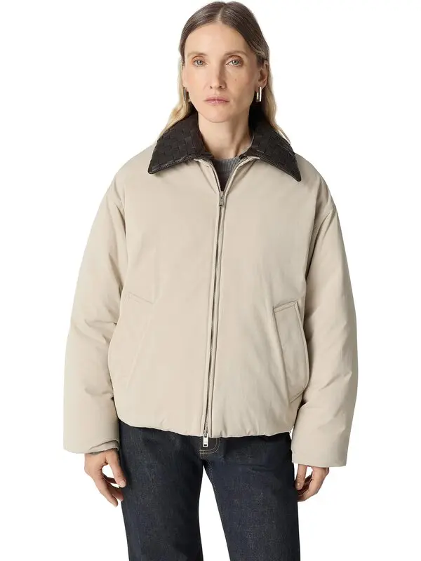 Bottega Veneta Tech Nylon Puffer Jacket - Grey Putty
