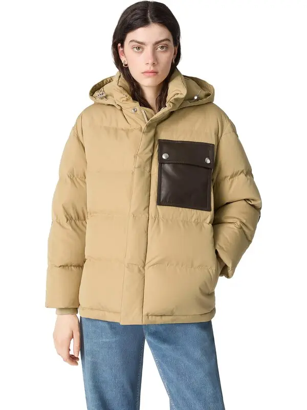 BOTTEGA  VENETA Tech Cotton Puffer Jacket - Desert