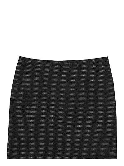 REISS Maia Embellished Cotton Mini Skirt - Black