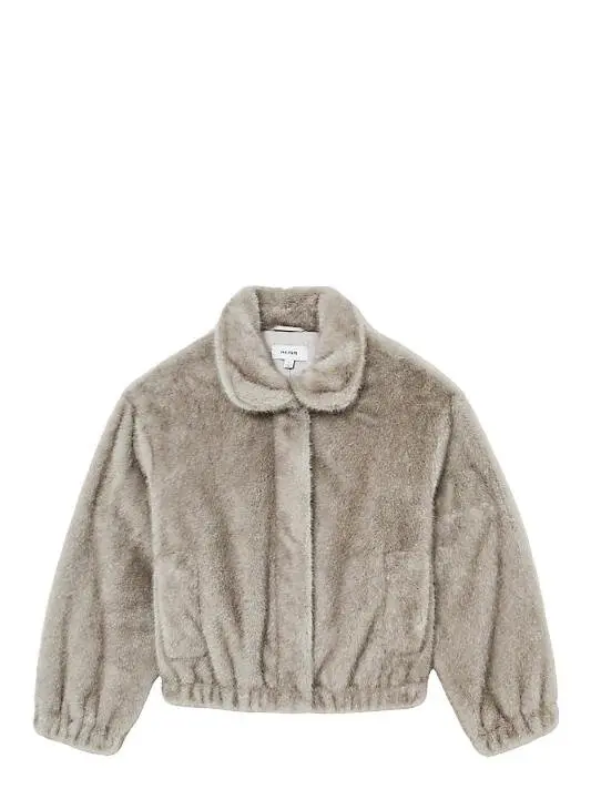 REISS Andee Faux-fur Jacket - Grey