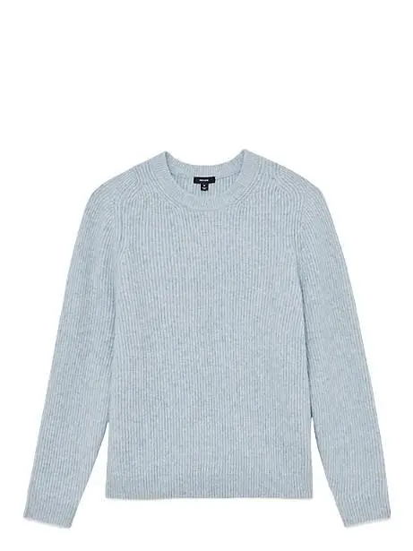 REISS Crewneck Brushed-knit Jumper - Soft Blue