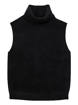 REISS Atelier Brushed Cashmere Tank - Black