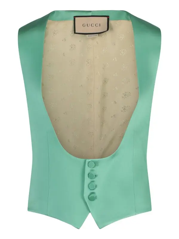 Gucci Scoopneck Tailored Vest - Green