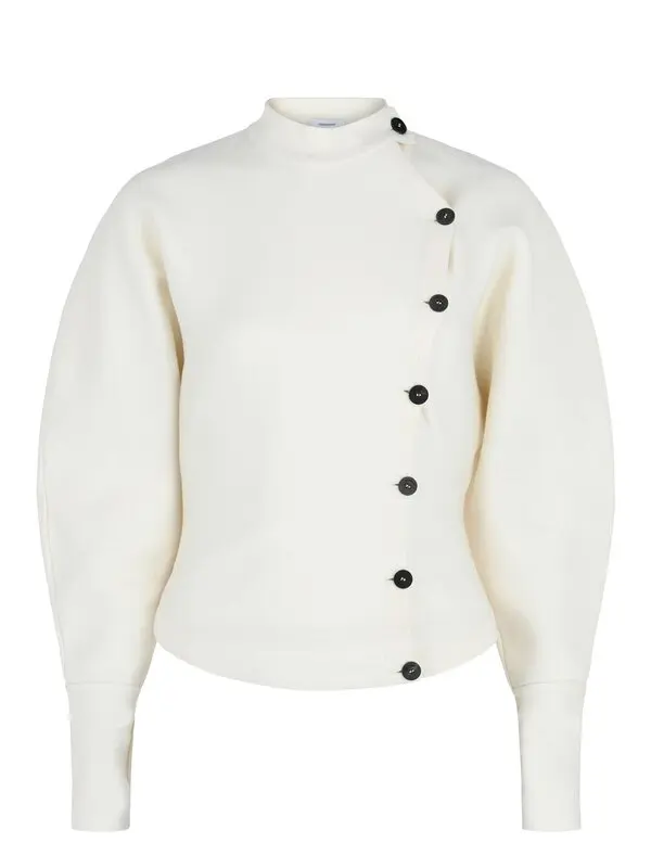 FERRAGAMO Asymmetrical Buttoned Cardigan - White